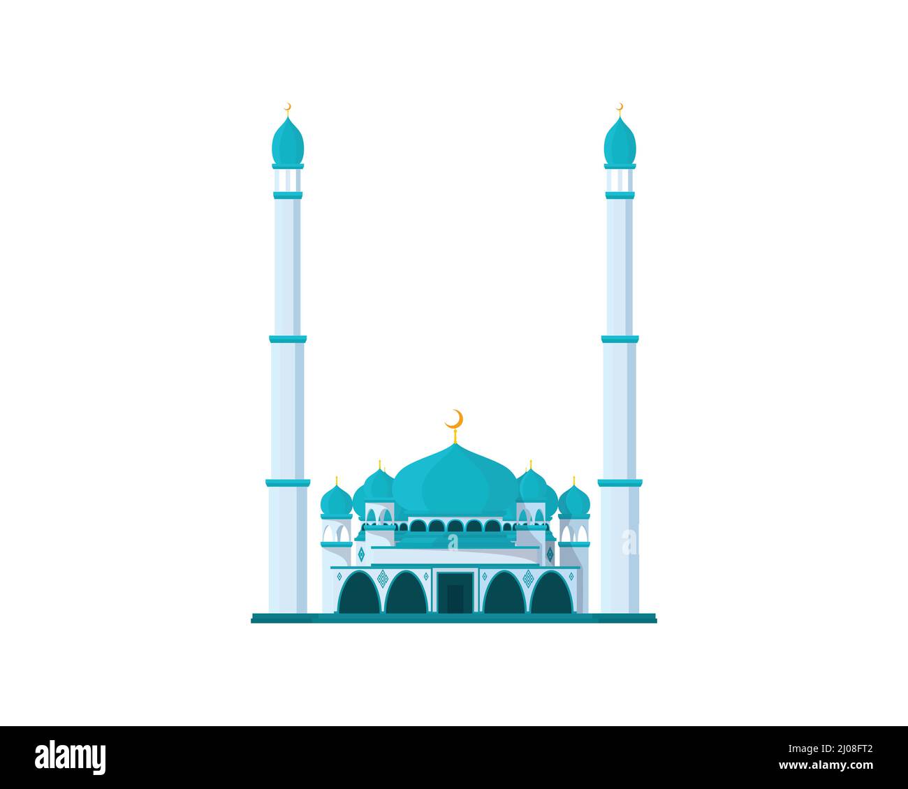 Detailed Mosque with Tall Tower Illustration Stock Vector Image & Art ...