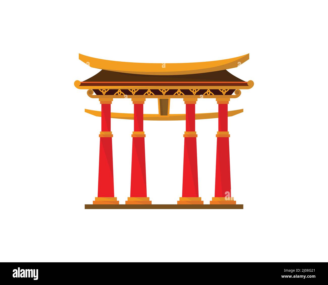 Detailed China Temple Gate Illustration Stock Vector Image & Art - Alamy
