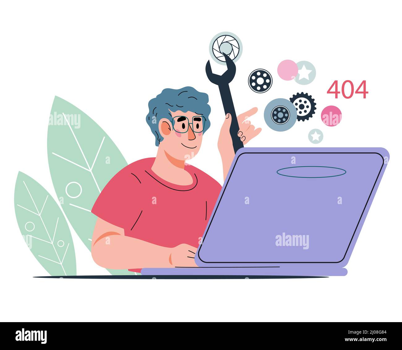 Online technical support of site or mobile app, site software problems ...