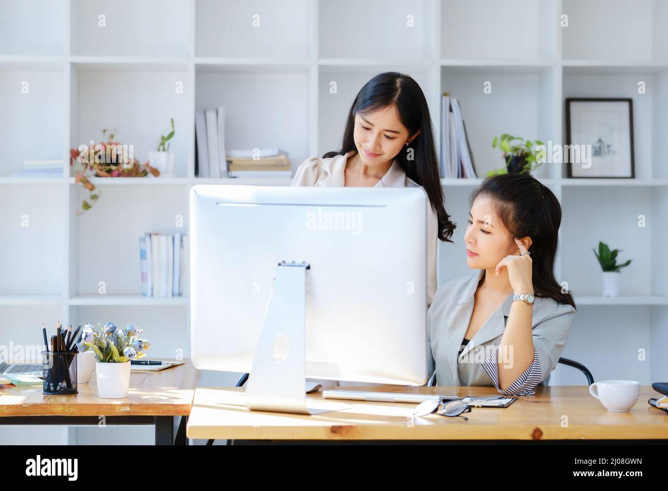 Consultation, discussion, marketing and investment concept, female ...