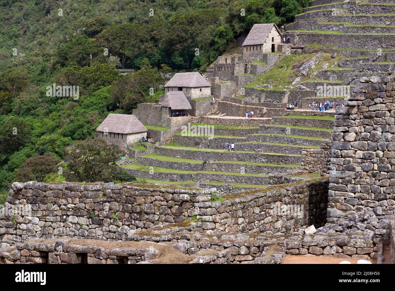Inca archaeological site of Machu Picchu in the Andes Mountains, Peru ...