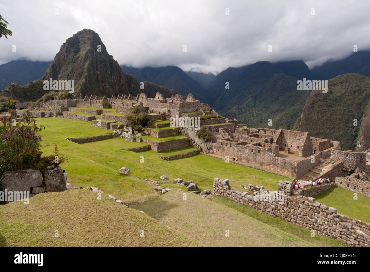 The Inca archaeological site of Machu Picchu in the Andes Mountains ...