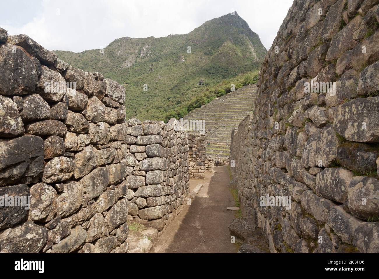 Inca archaeological site of Machu Picchu in the Andes Mountains, Peru ...