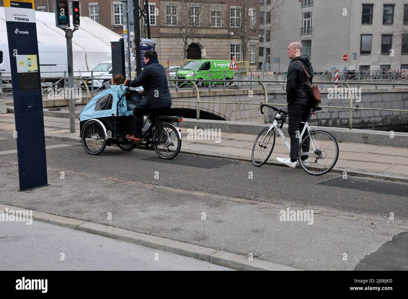 Copenhagen/Denmark/.17 .March 2022/.Bike rideing transport system in ...