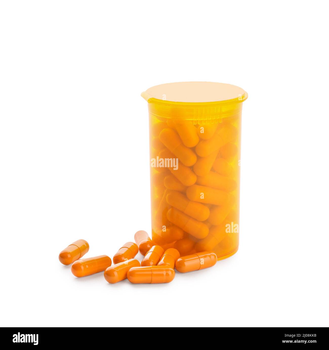 Bottle with turmeric powder capsules on white background Stock Photo ...