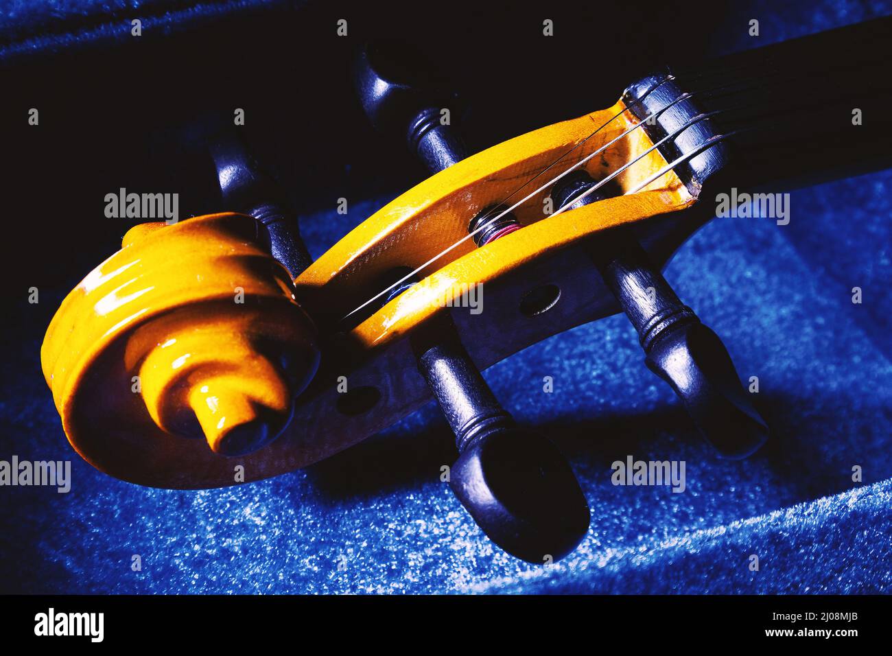 Closeup view on small violin, one half size, view on details Stock ...