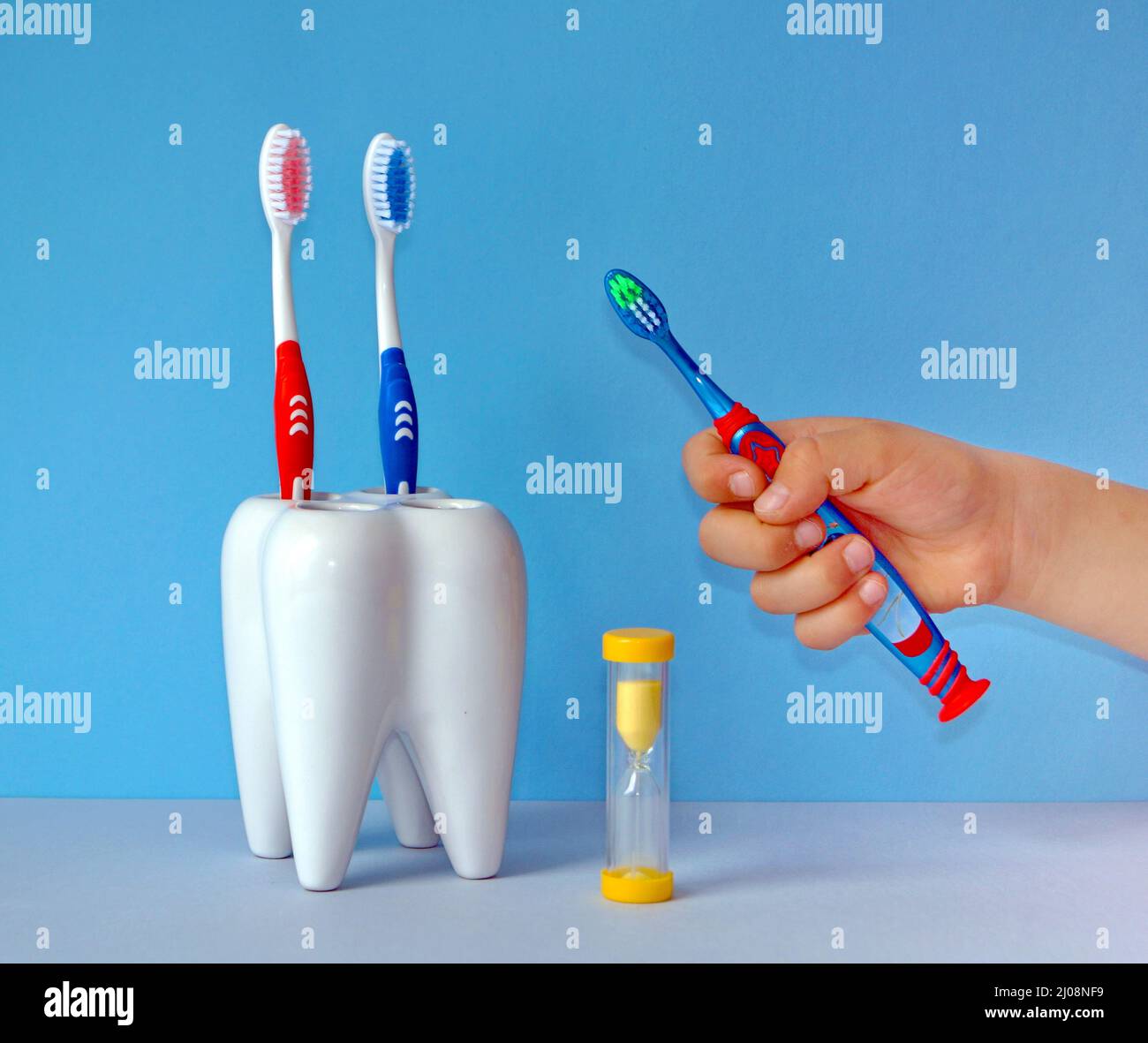 The child took his toothbrush to brush his teeth, according to the ...