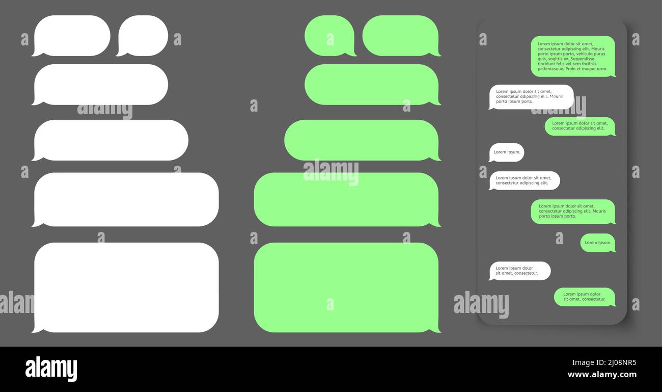 Chat text box. Empty messages template. Vector dialig interface. Mobile ...