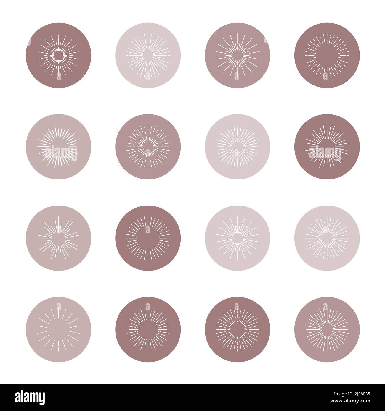 Highlight covers. Contemporary icon collection. Round icons for social ...