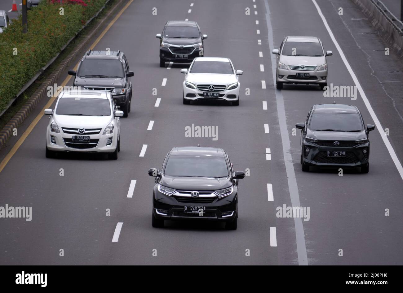morning traffic jam, in Jakarta Indonesia on May 23, 2025 Stock Photo ...