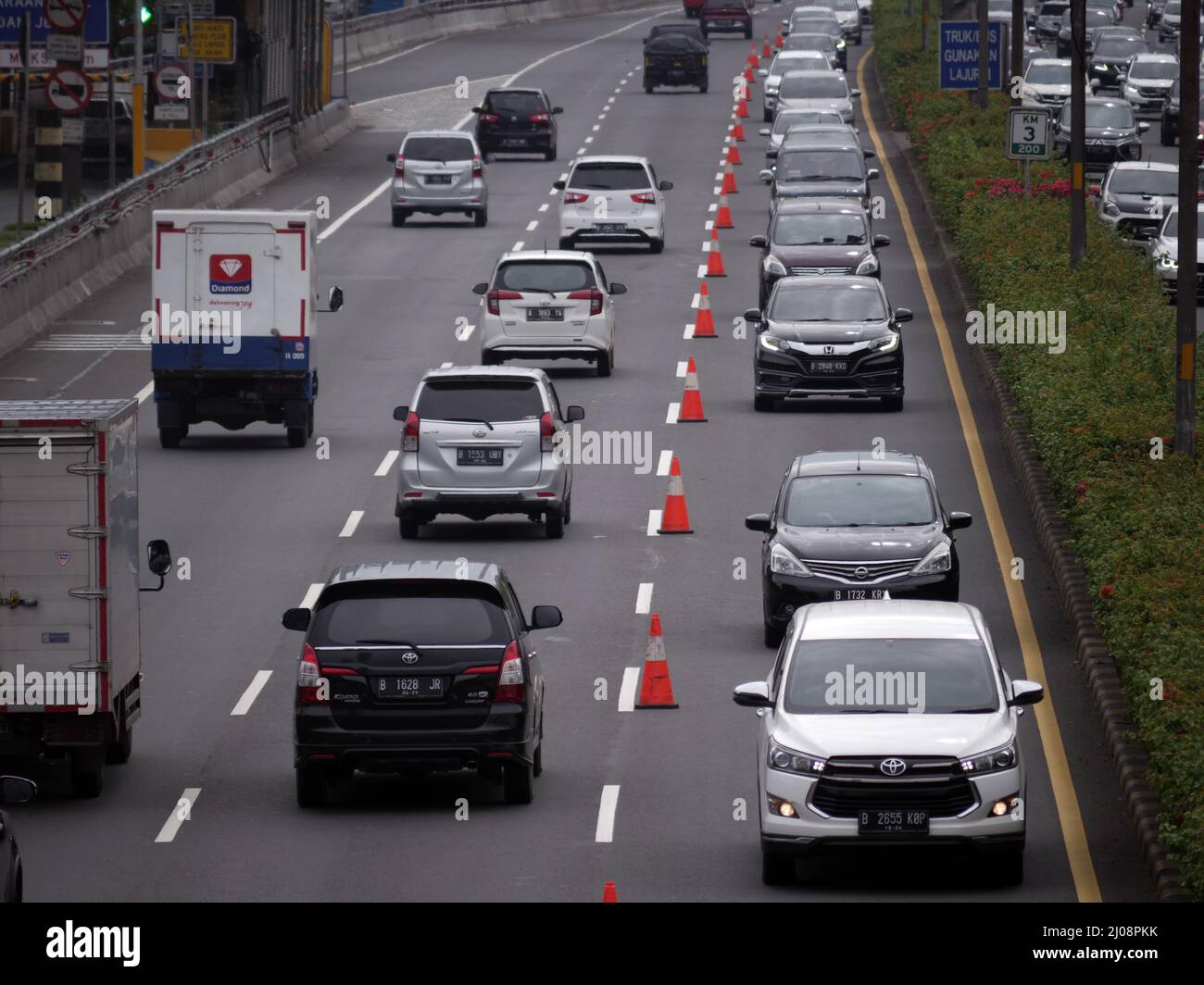 morning traffic jam, in Jakarta Indonesia on May 23, 2025 Stock Photo ...