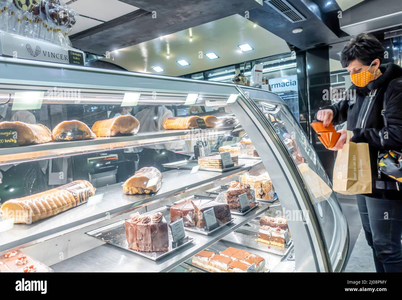 Croatian sweets cookies in a central shop Vincek, slasticarnica, Zagreb ...