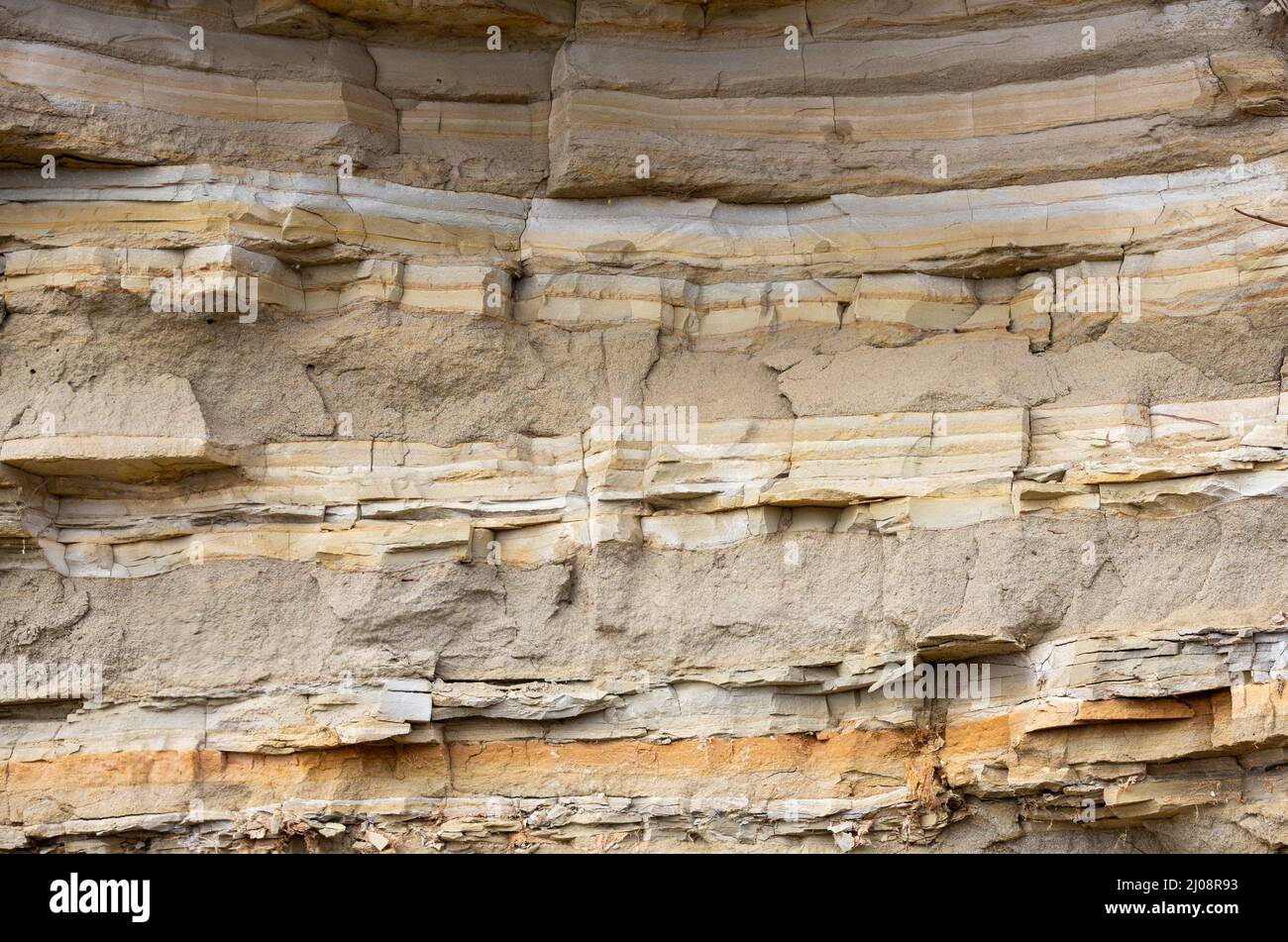 Closeup shot of layers of the sedimentary rock formation Stock Photo ...