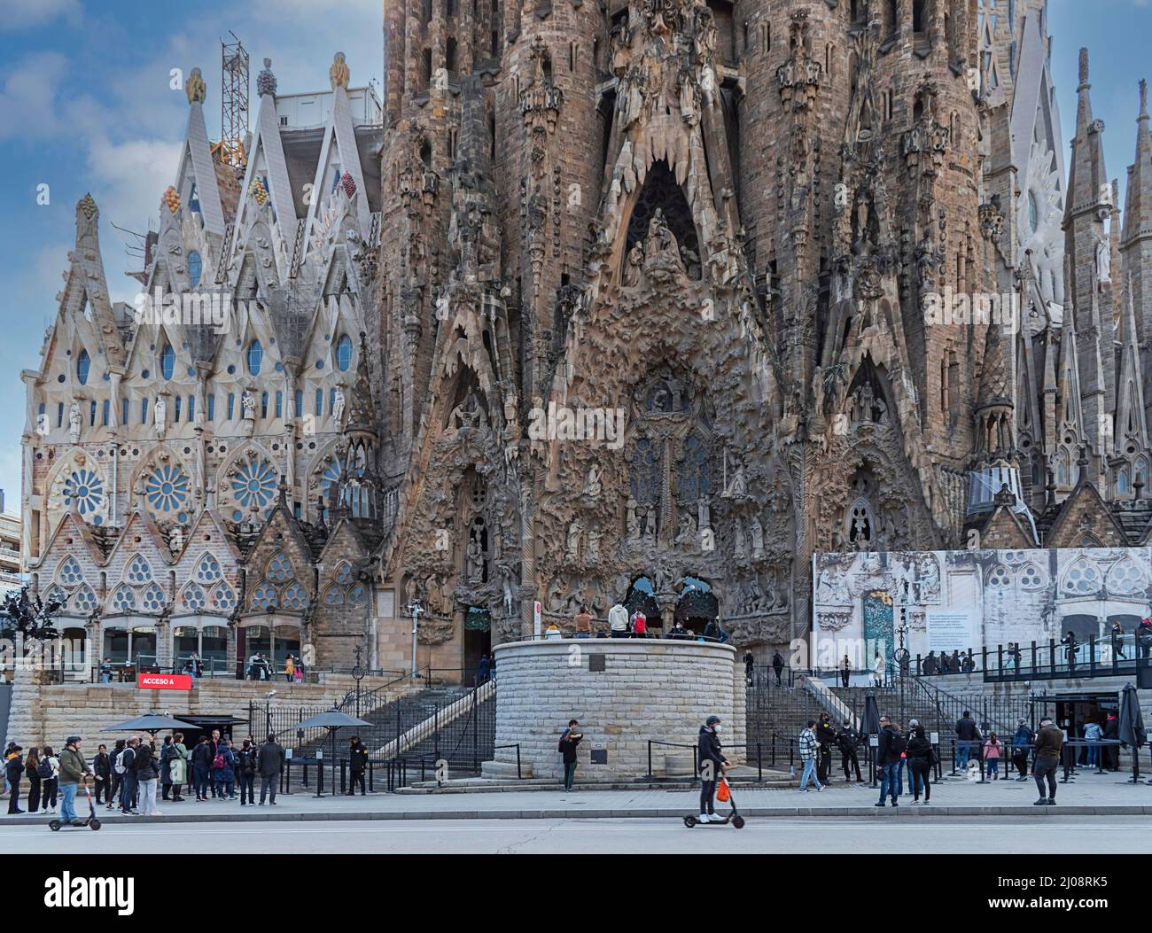 BASILICA i TEMPLE EXPIATORI de la SAGRADA FAMILIA BARCELONA SPAIN THE NATIVITY FACADE AND ...