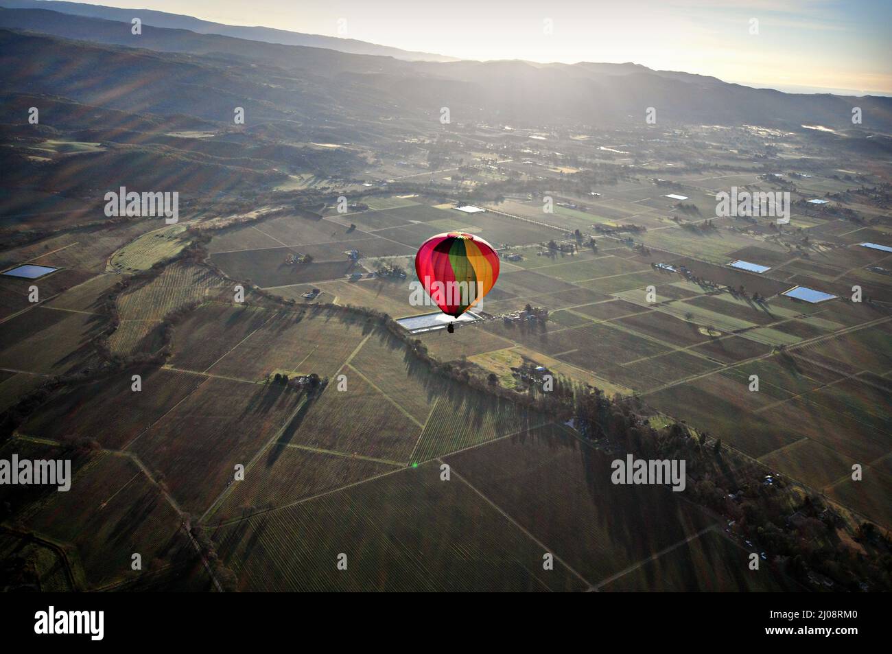 Hot air balloon over Napa Valley, California Stock Photo - Alamy