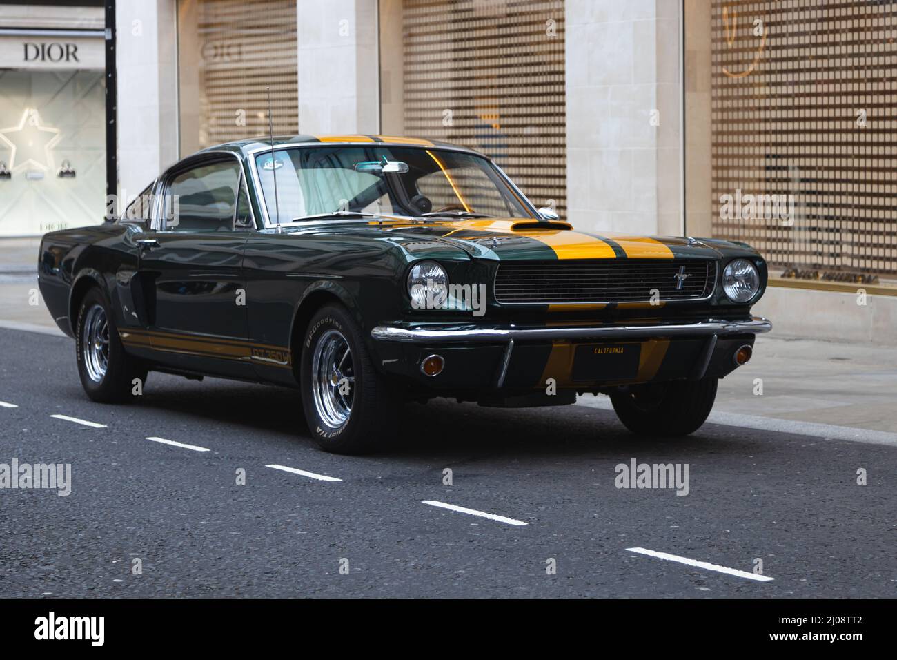 Vintage Ford Mustang parked on the street of London, United Kingdom ...