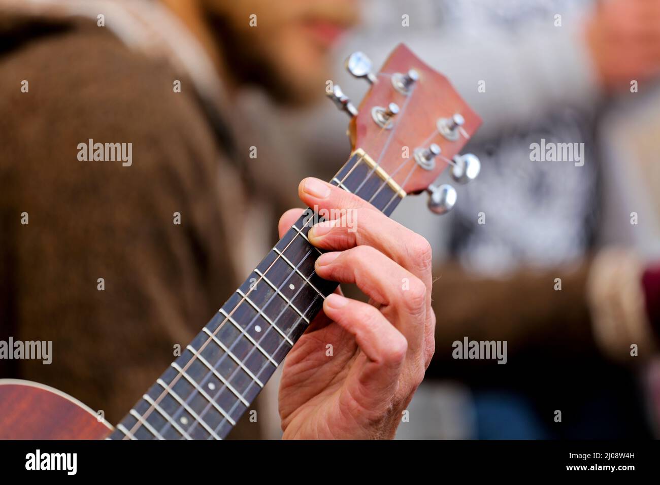 Guitar Player Hand or Musician's Hand in F Major Chord on Acoustic ...