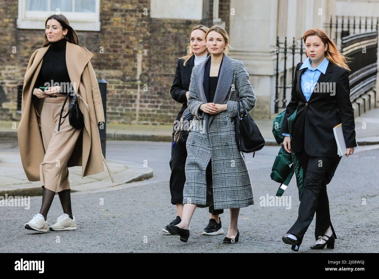 London, UK. 17th Mar, 2022. Four female Ukrainian MPs, Lesia Vasylenko ...