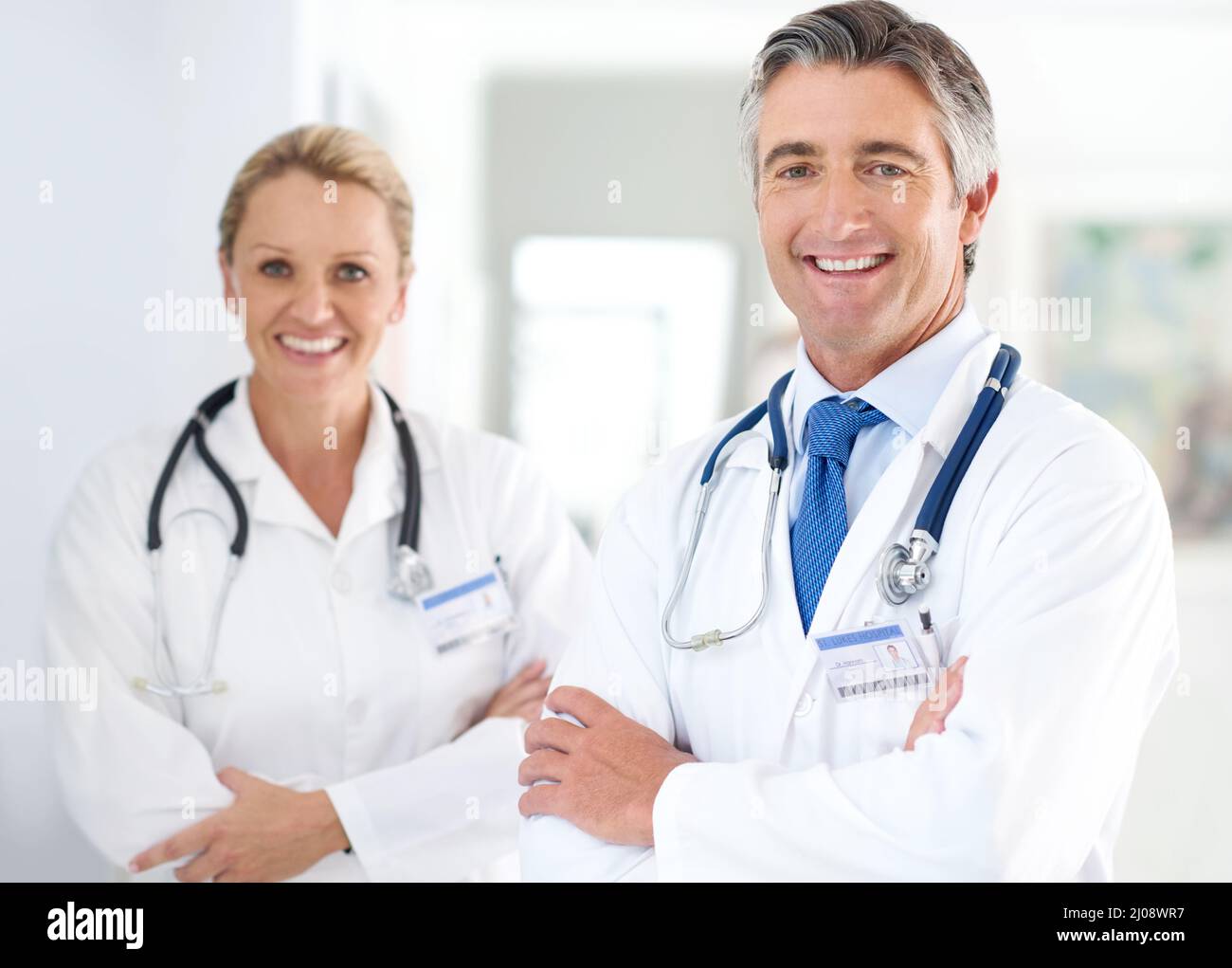 Our patients always come first. Portrait of two doctors standing in a ...