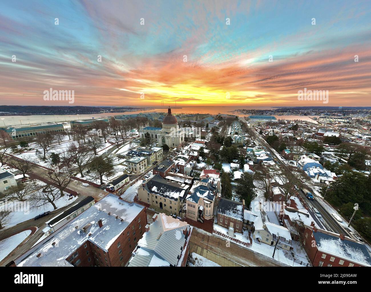 Annapolis capitol aerial hi-res stock photography and images - Alamy