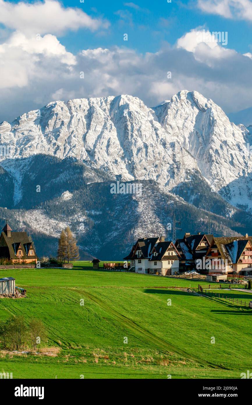 The Giewont mountain seen from Zab village, Poland Stock Photo - Alamy