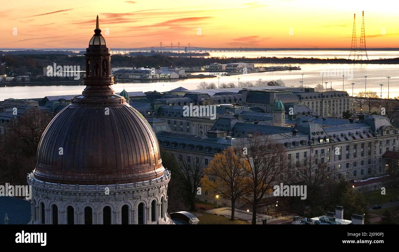 Scenic shot of buildings of an Annapolis city at the sunset Stock Photo ...