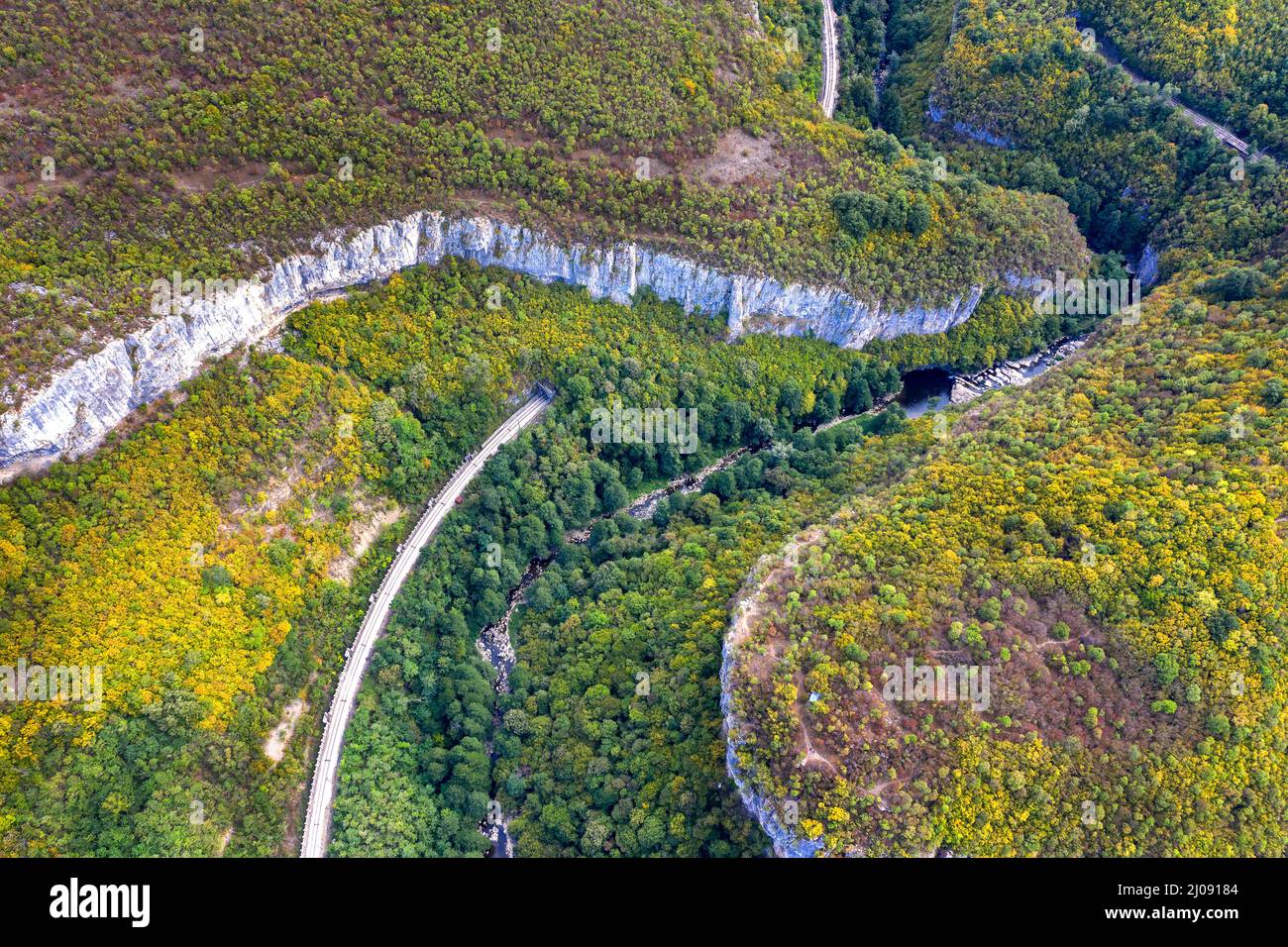 Mountain landscape. Picturesque mountain view of the gorge with large ...