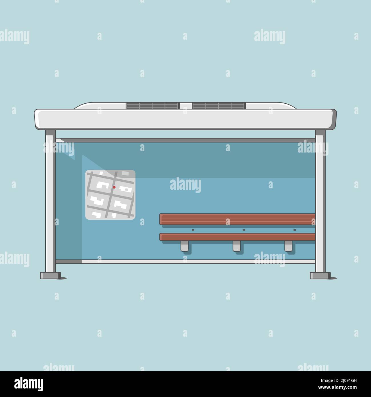 Modern glass bus station Stock Vector Images - Alamy