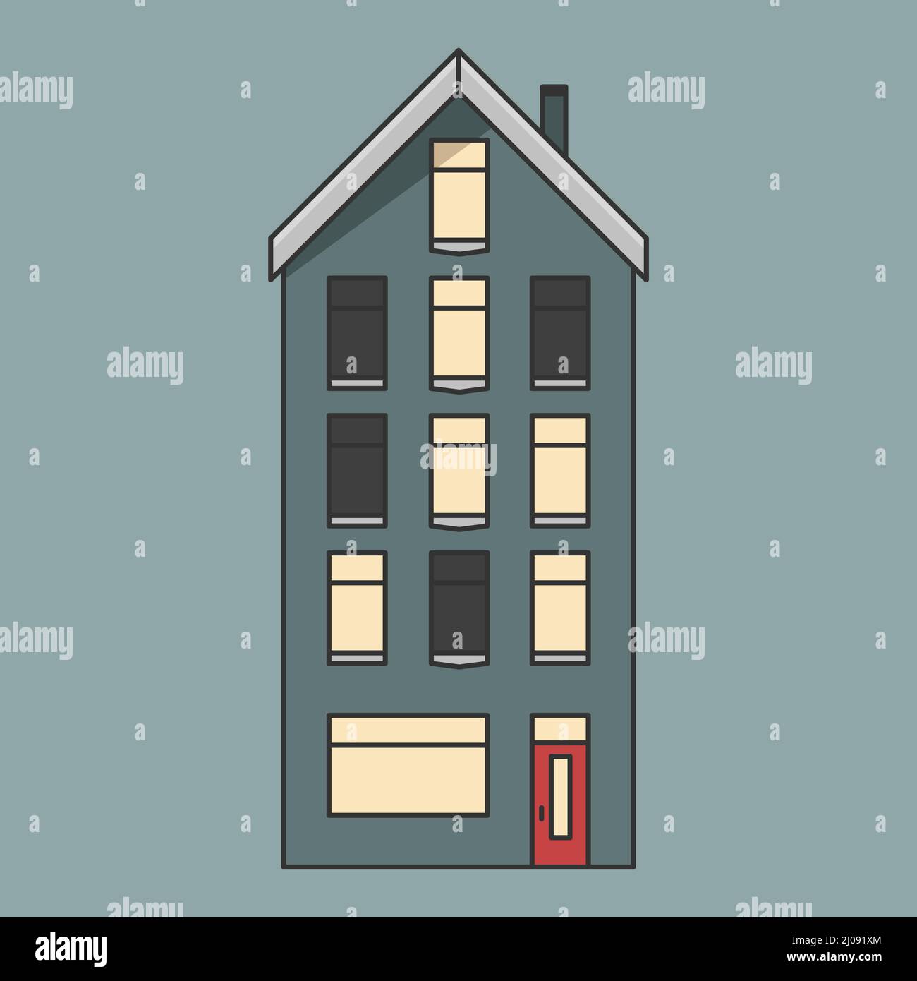 House facade architecture town Stock Vector Images - Alamy