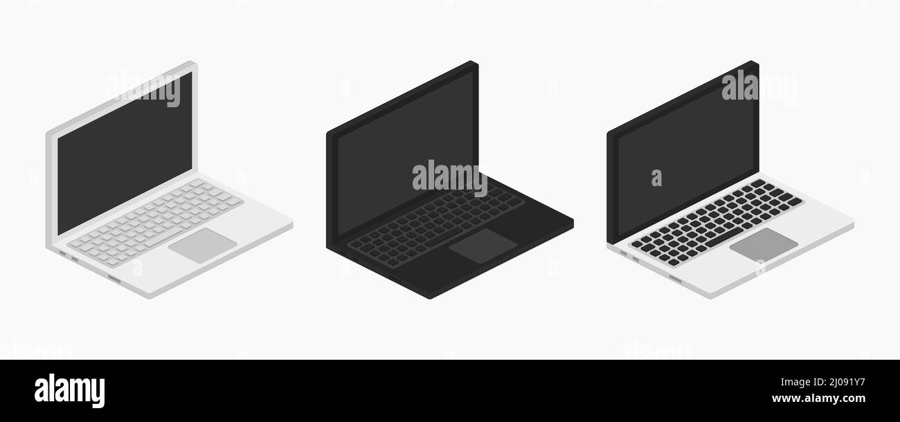 isometric laptop computer isolated vector illustration Stock Vector ...