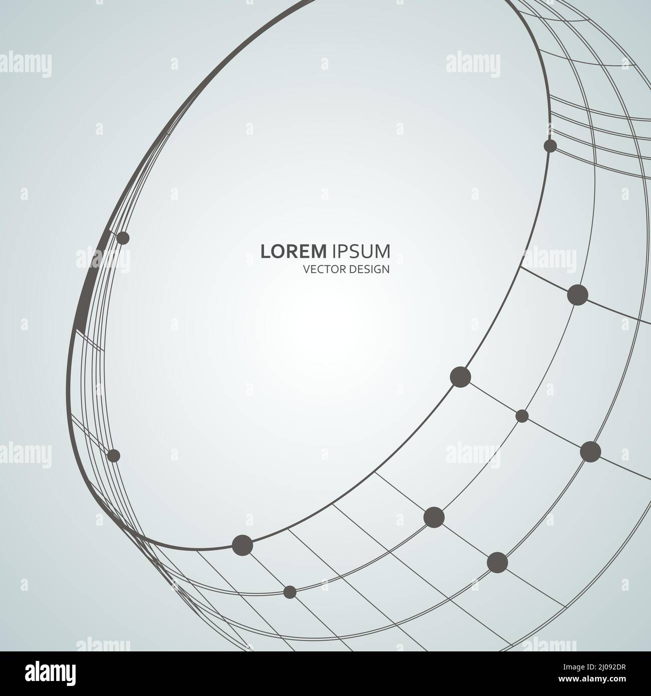 Connect Network Element Abstract Swirl Form With Connected Lines And Dots Vector Background