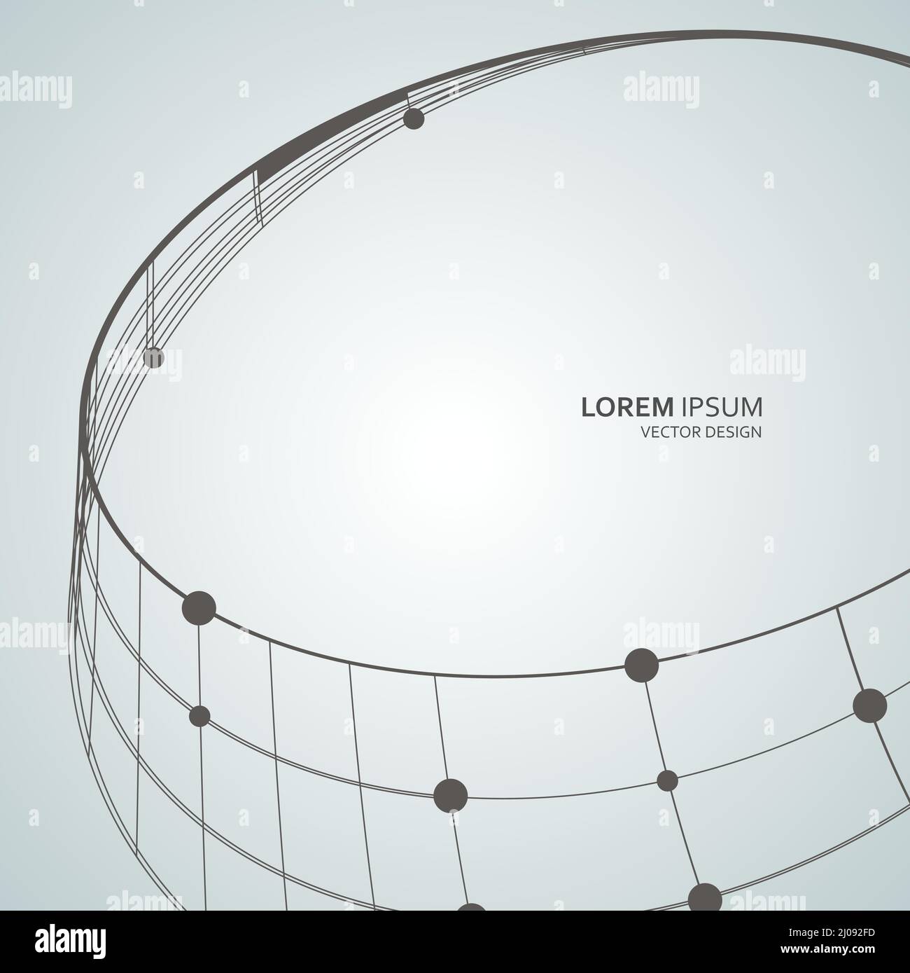 Connect network element. Abstract swirl form with connected lines and ...