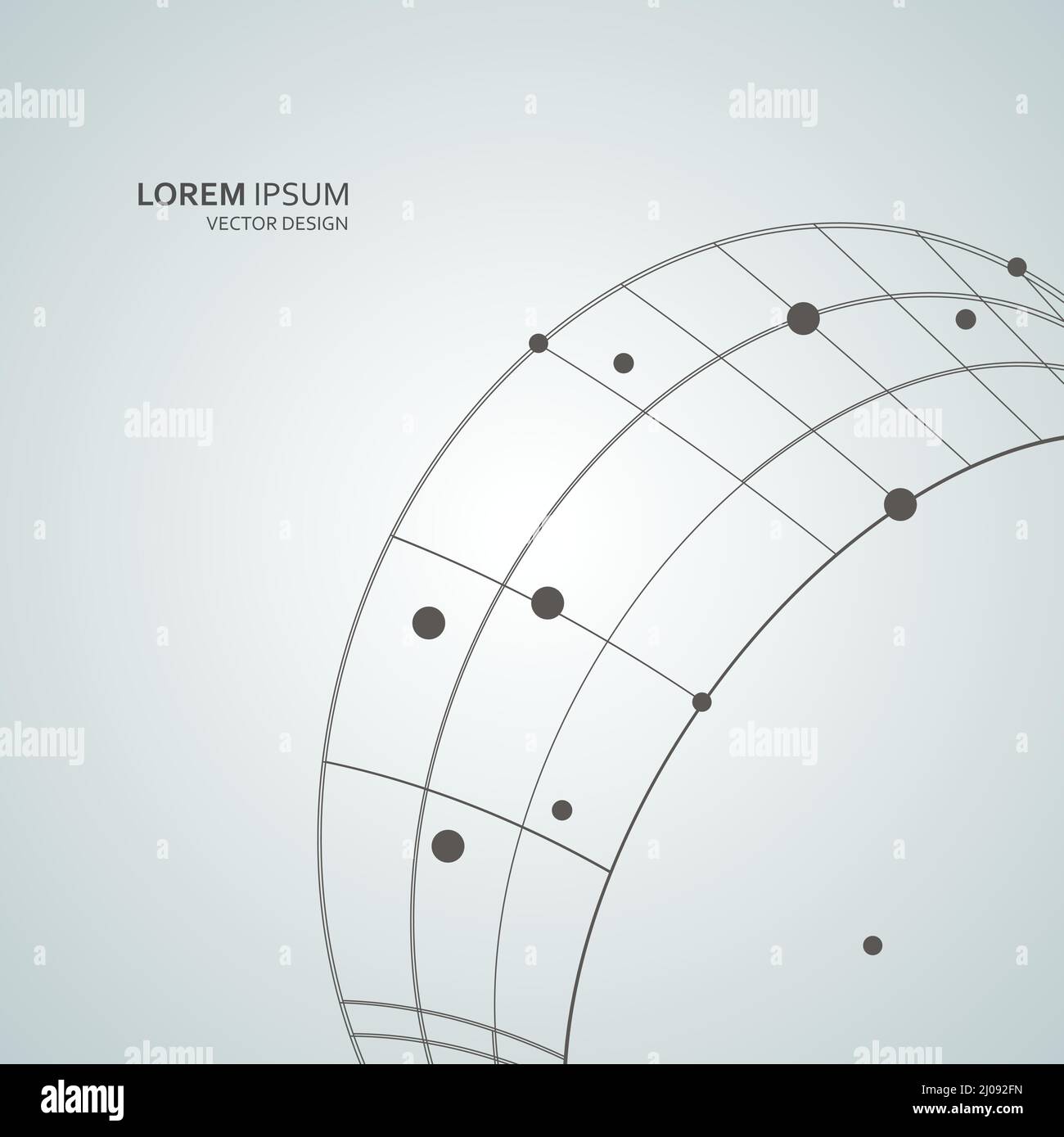 Connect network element. Abstract swirl form with connected lines and ...