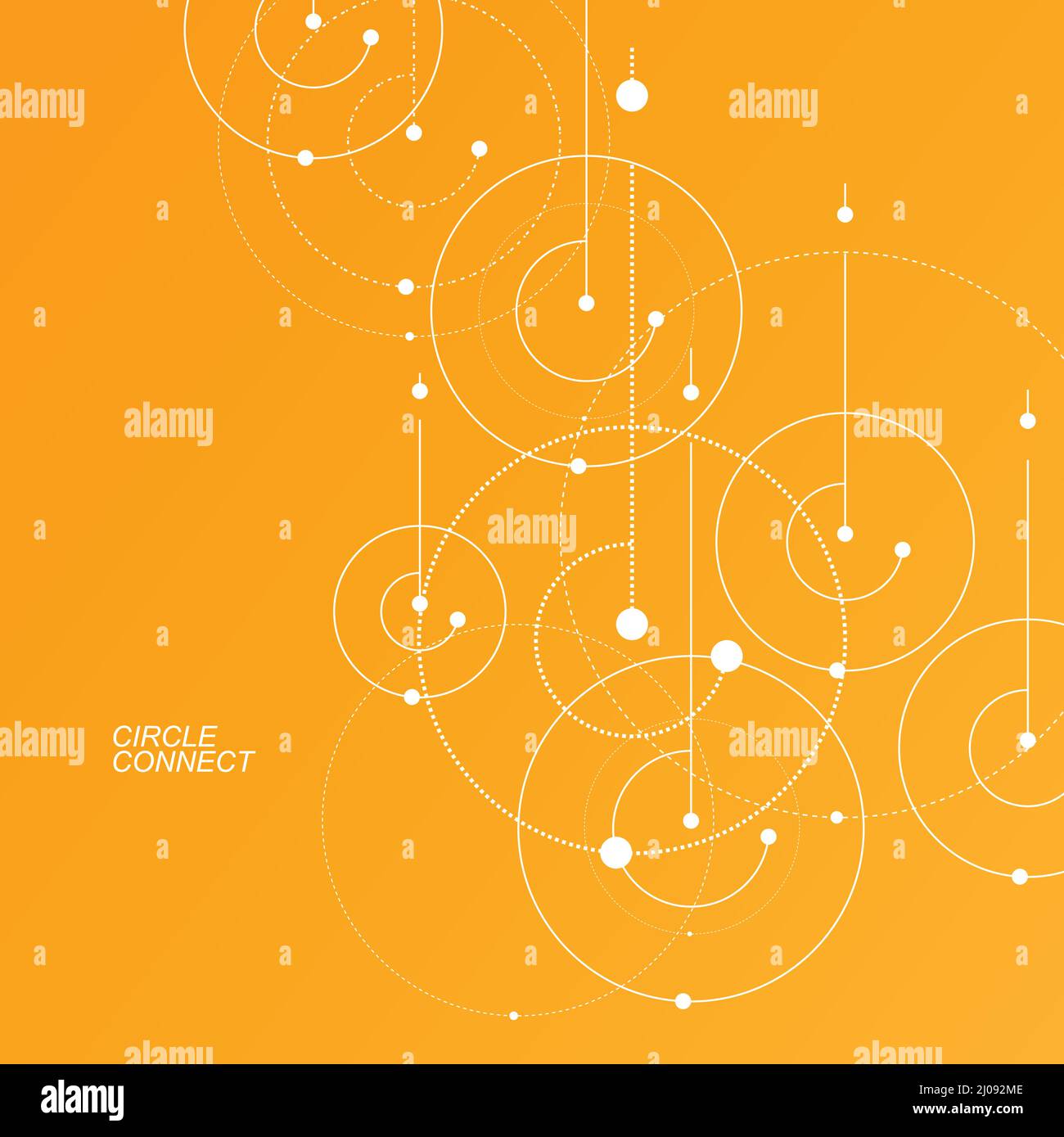 Vector abstract background. Circles technology pattern Rounded lines with connect dots. Dynamic ...