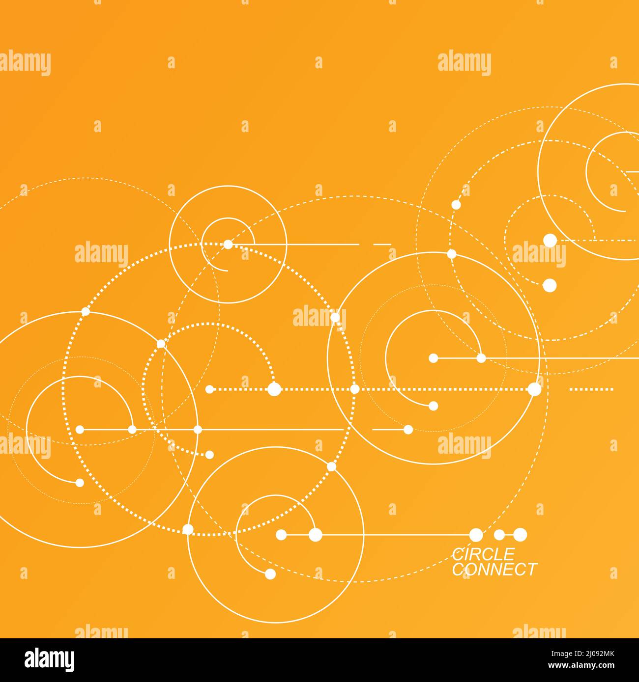 Vector abstract background. Circles technology pattern Rounded lines with connect dots. Dynamic ...