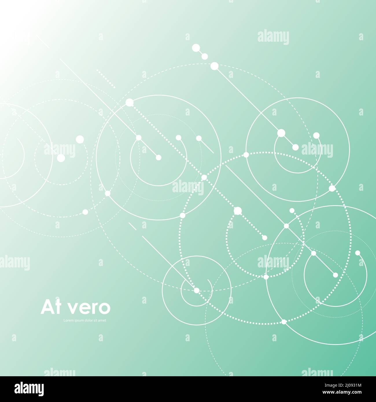 Vector abstract background. Circles technology pattern Rounded lines with connect dots. Dynamic ...