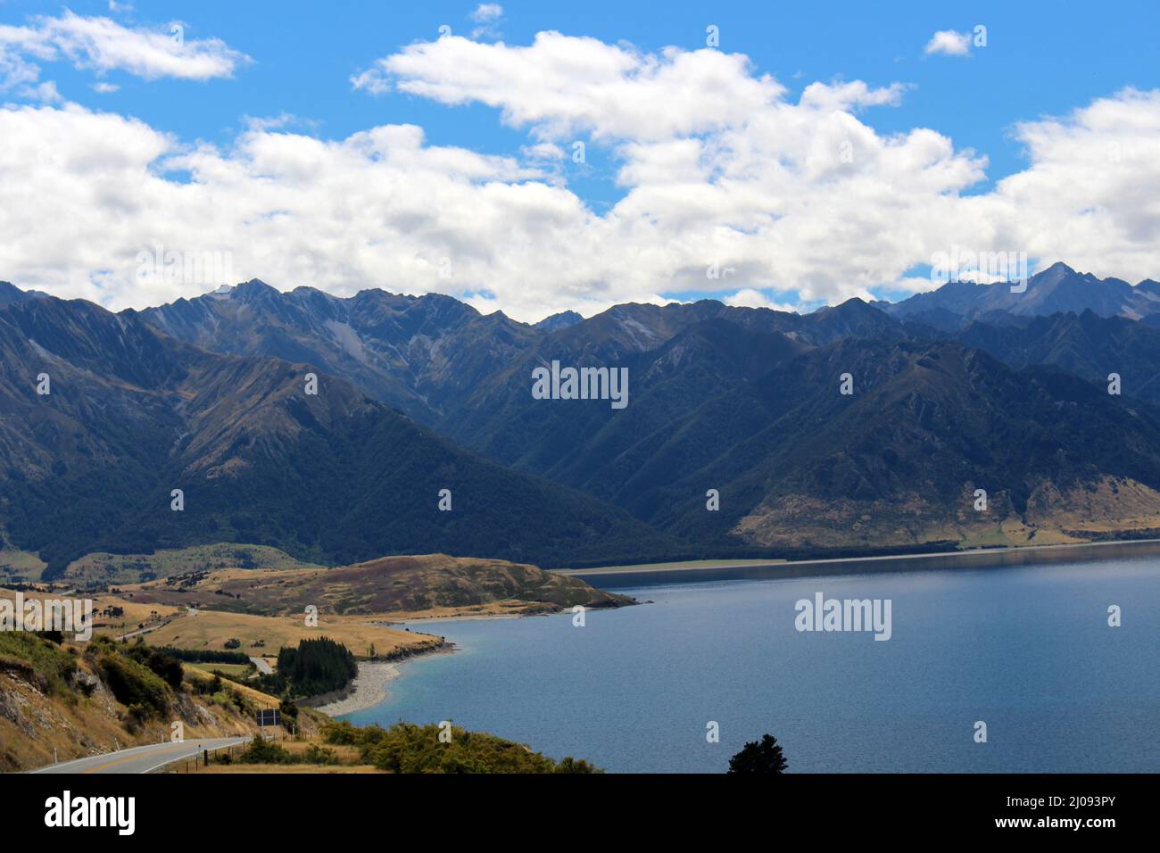Landscape at Lake Hawea, New Zealand Stock Photo - Alamy