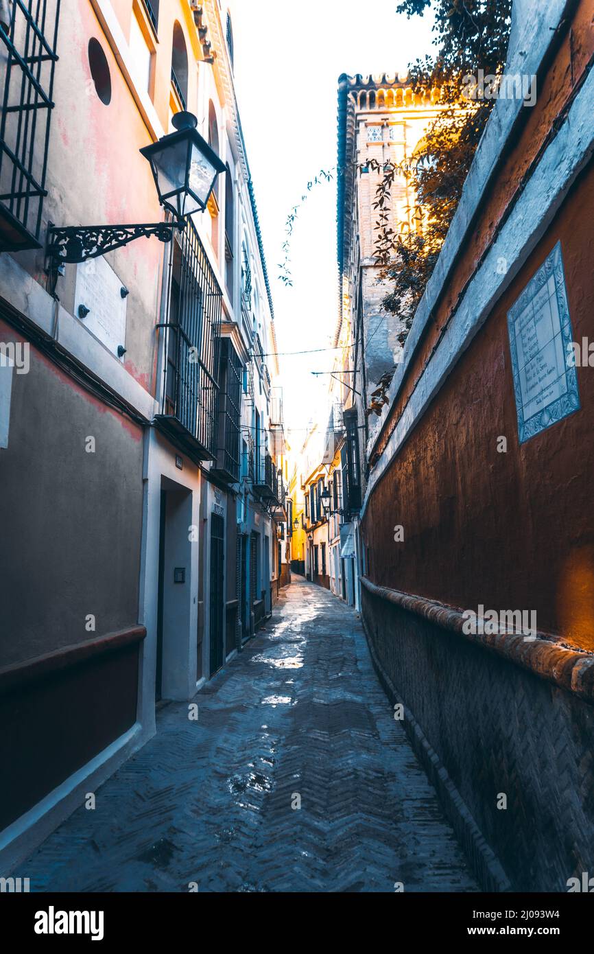 Small passage between old buildings in the town Stock Photo - Alamy