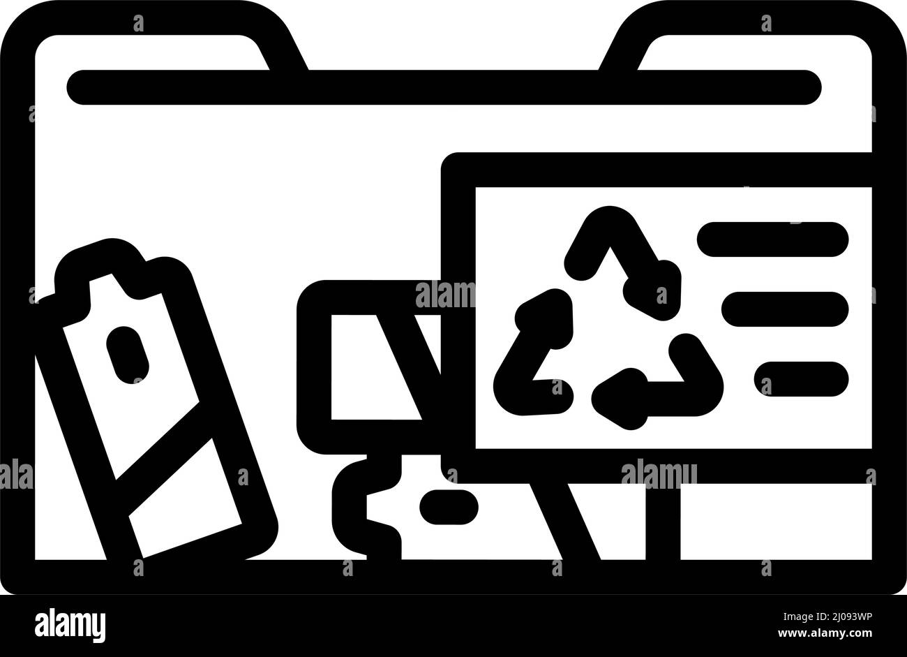 container with batteries line icon vector illustration Stock Vector ...