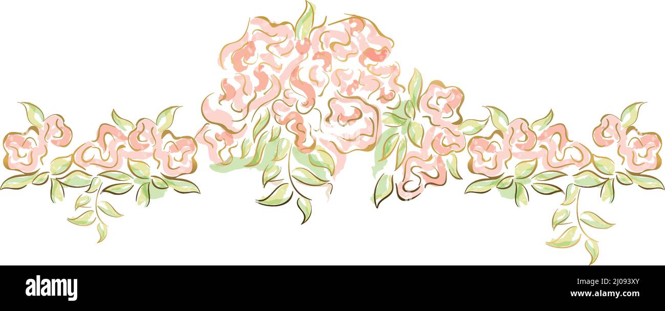 Isolated colored sketch of a group of flowers Vector Stock Vector Image ...