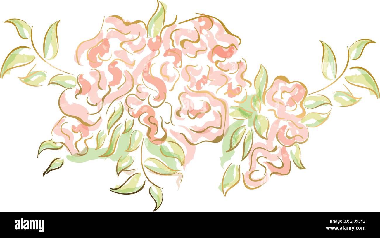 Isolated colored sketch of a group of flowers Vector Stock Vector Image ...