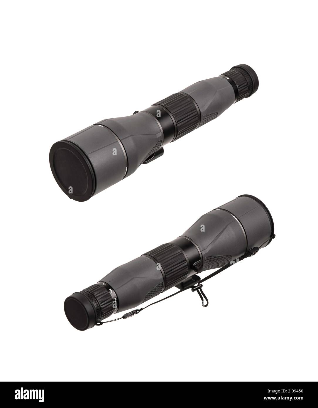 Modern spyglass. Long-range observation device. Monocular isolate on a ...