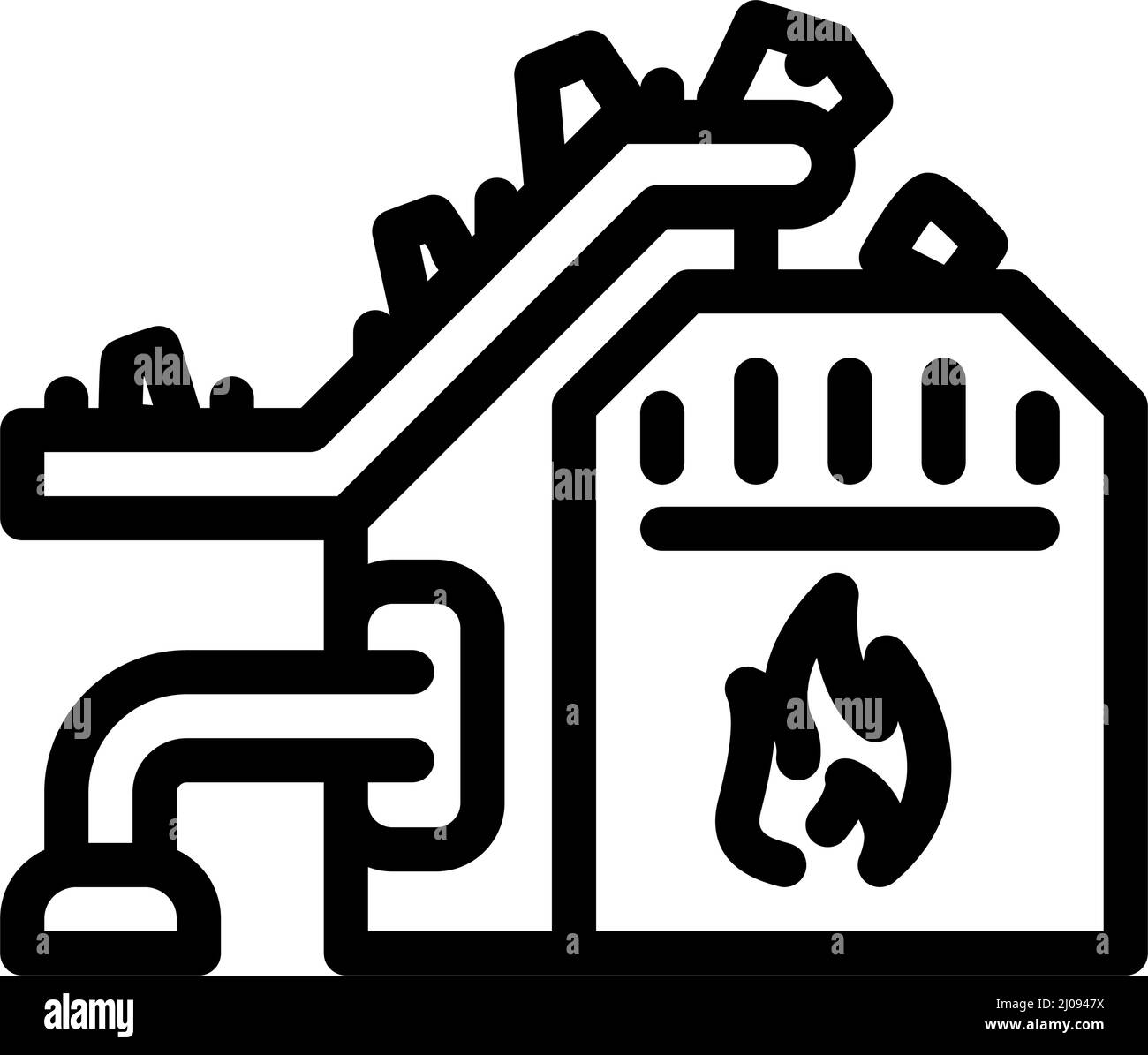 garbage incineration line icon vector illustration Stock Vector Image ...