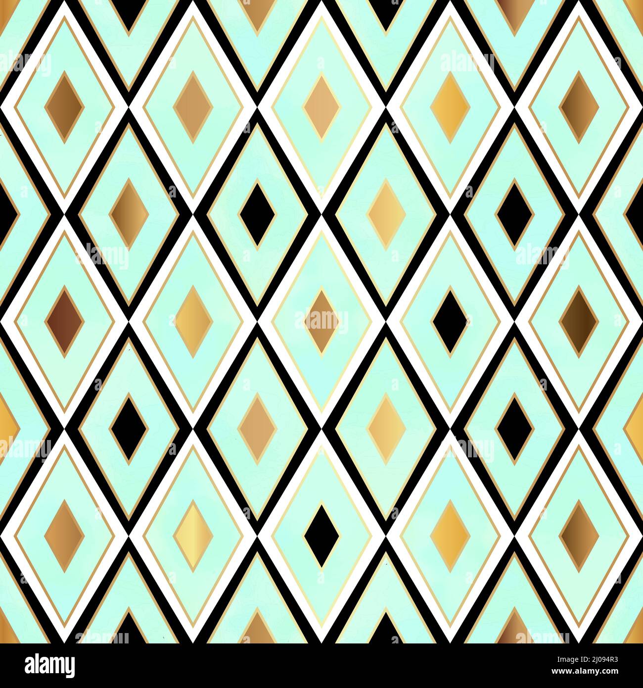 Light Green and Gold Elegant Seamless Pattern Vector with Geometric ...
