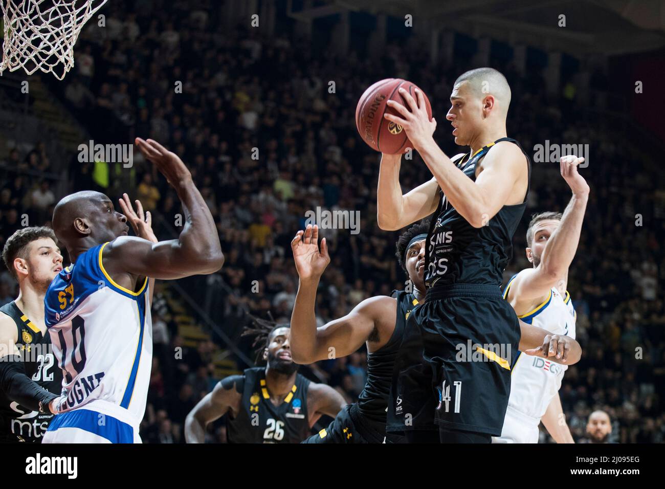 Belgrade, Serbia, 16th March 2022. Bandja Sy of Boulogne Metropolitans ...