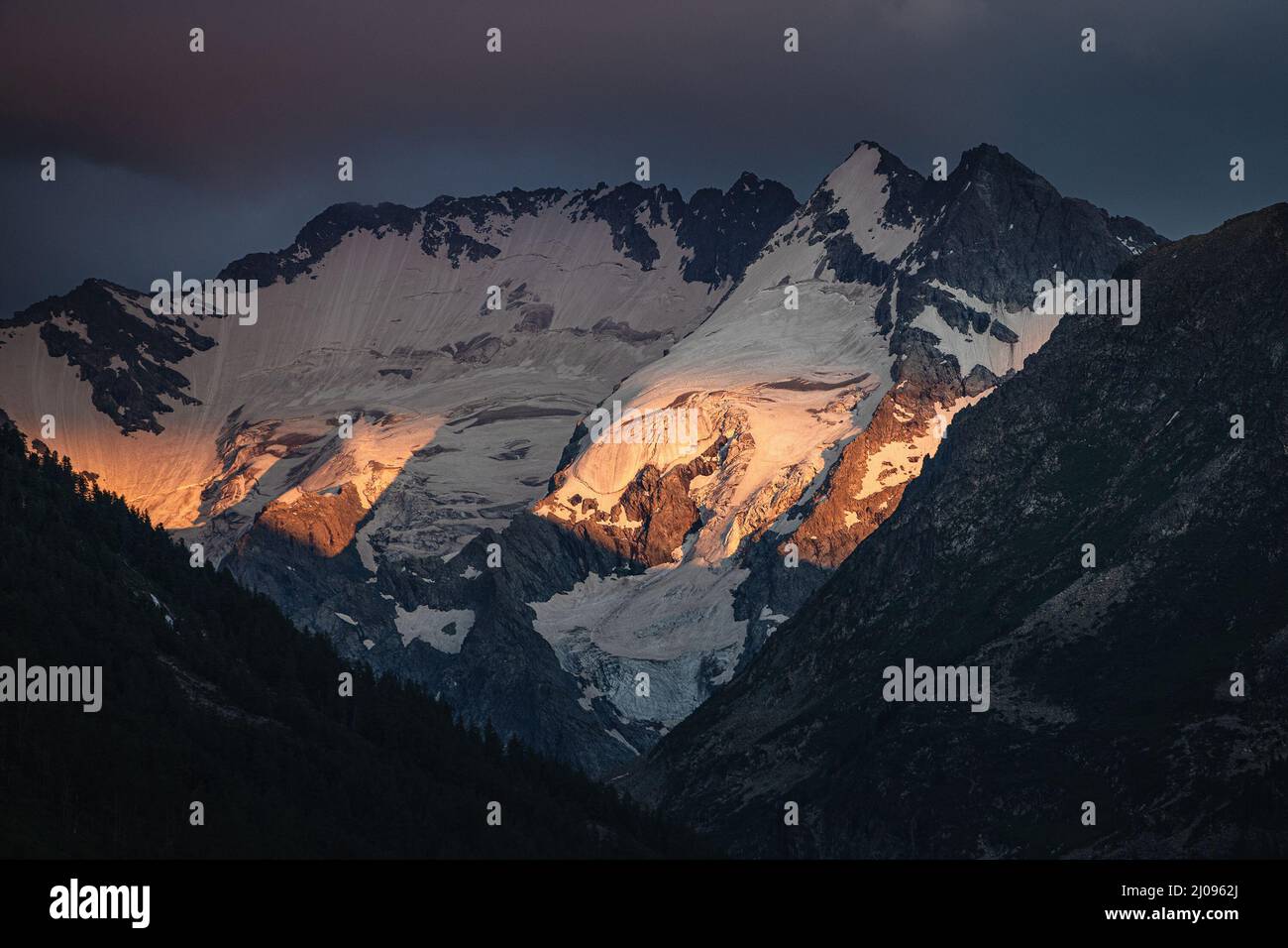 An inspiring landscape with hillsides in the valley and distant ...