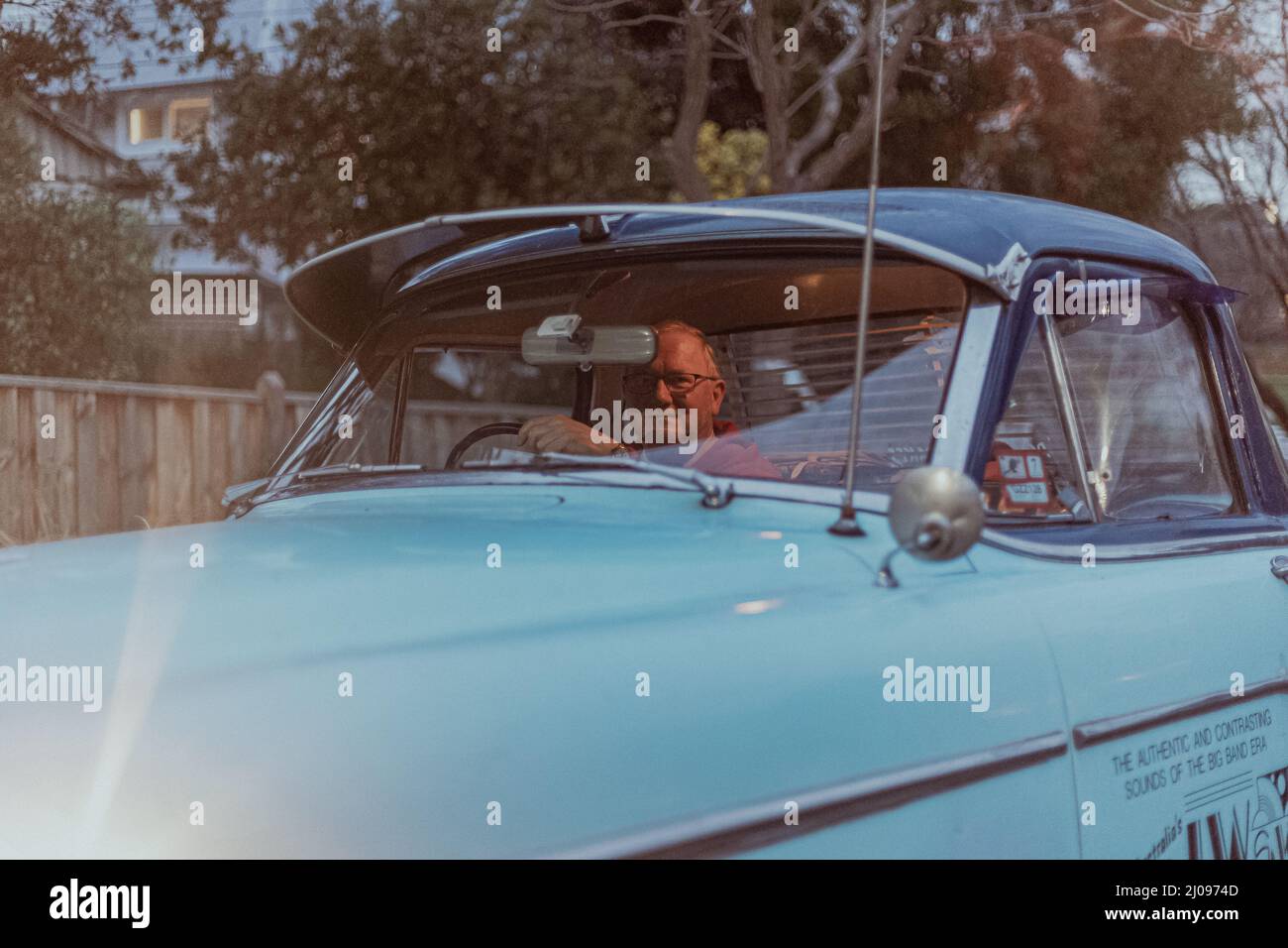 Old Holden car collector in his car Stock Photo - Alamy