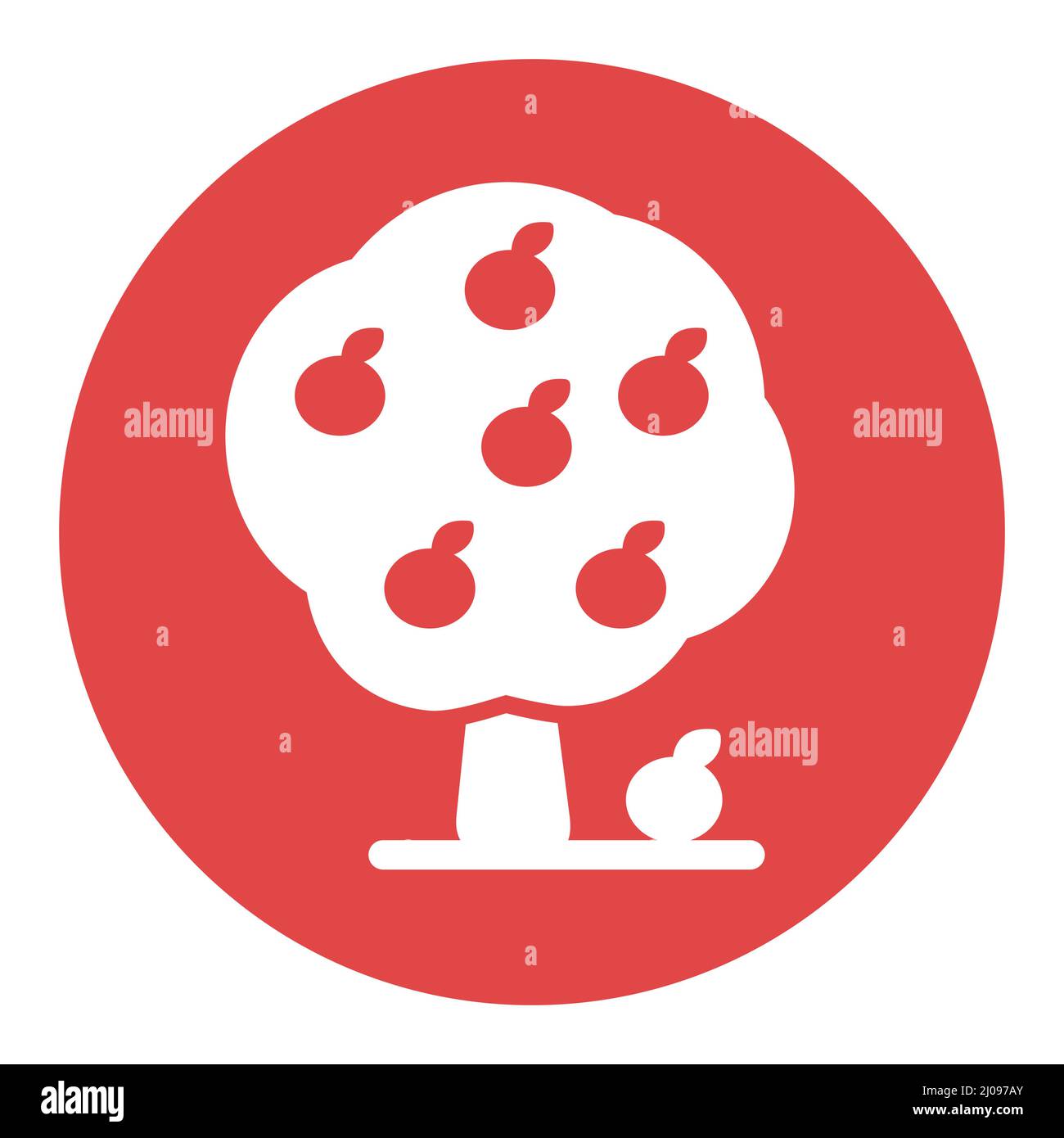 Apple tree vector glyph icon. Graph symbol for agriculture, garden and ...