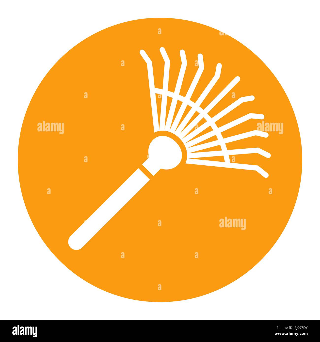 Garden rake for loosening the ground and collecting leaves isolated ...