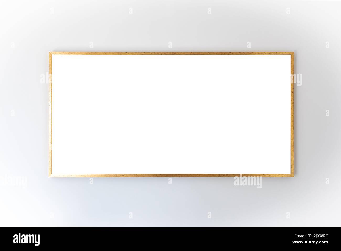 Rectangle white blank space with a wooden frame isolated on a white ...